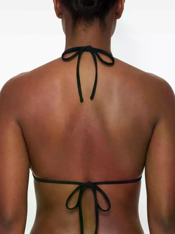 LA REVECHE Floral-appliqué Bikini Top
