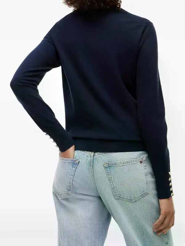 Tommy Hilfiger V-neck Sweater With Button Cuffs