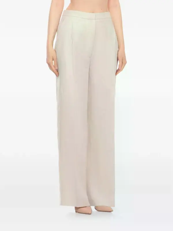 LARDINI Linen Straight-leg Trousers