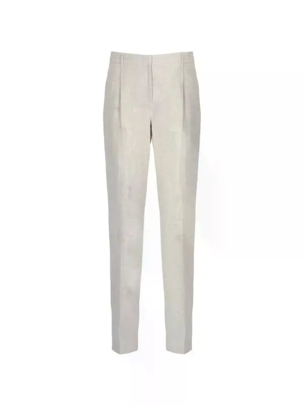 LARDINI Prince Of Wales Linen Trousers