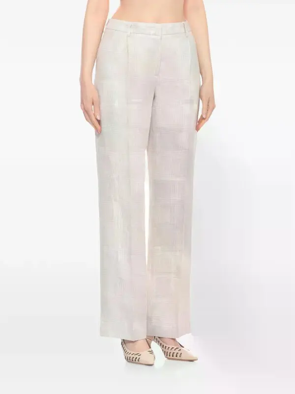 LARDINI Prince Of Wales Linen Trousers