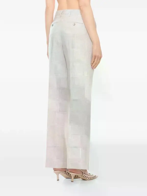 LARDINI Prince Of Wales Linen Trousers