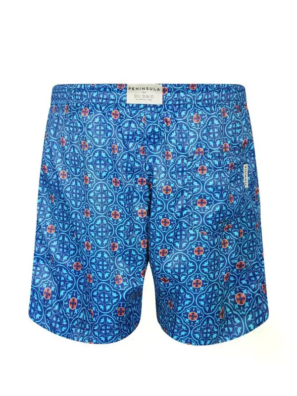 PENINSULA SWIMWEAR Vendicari Geometric-print Swim Shorts