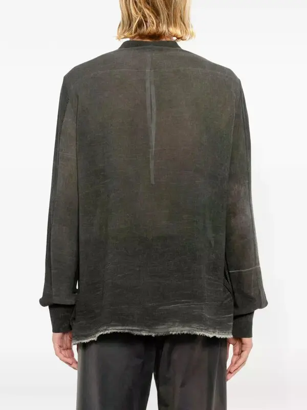 LABEL UNDER CONSTRUCTION Distressed-effect Band-collar Shirt