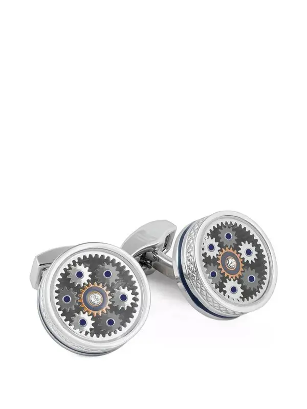 Tateossian Septa Gear Round Cufflinks - Silver