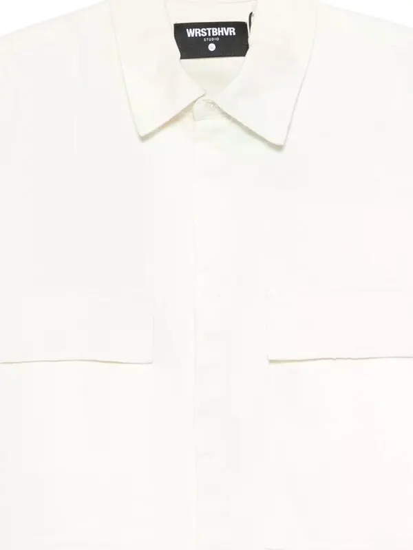 WRSTBHVR Off-white Denim Shirt With Flap Pockets
