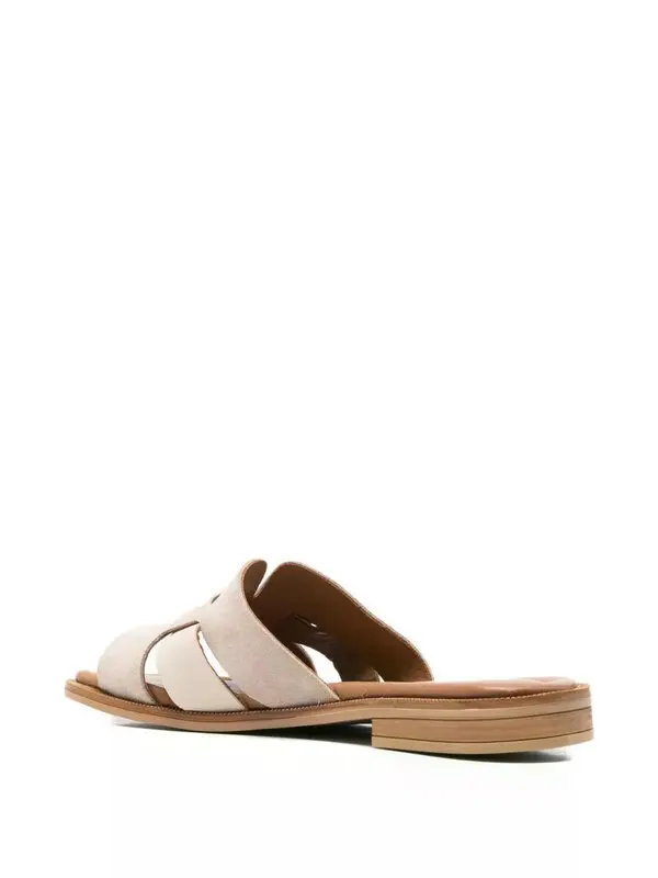 SERGIO MORETTI FIRENZE Logo Plaque Cut-out Slippers
