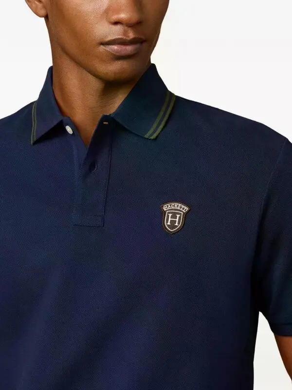 HACKETT Badge-patch Polo Shirt