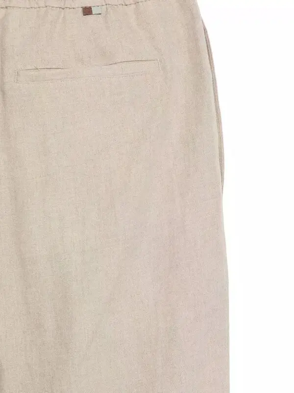 Canali Linen Drawstring Waist Trousers