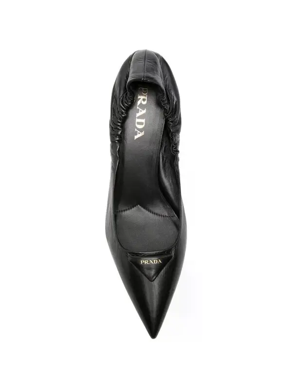 Prada Logo-plaque Ruched Pumps