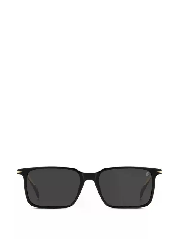 DB EYEWEAR BY DAVID BECKHAM Rectangle Frame Sunglasses With Gold-tone Hardware - Black