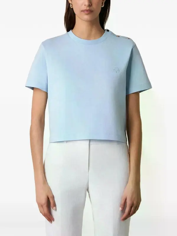 Brooks Brothers Button-detail Embroidered T-shirt