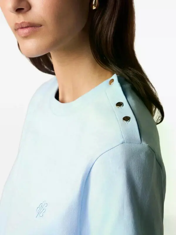 Brooks Brothers Button-detail Embroidered T-shirt
