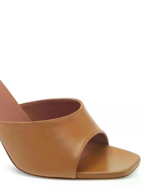 Amina Muaddi Lupita Fluted-heel Mules - Brown
