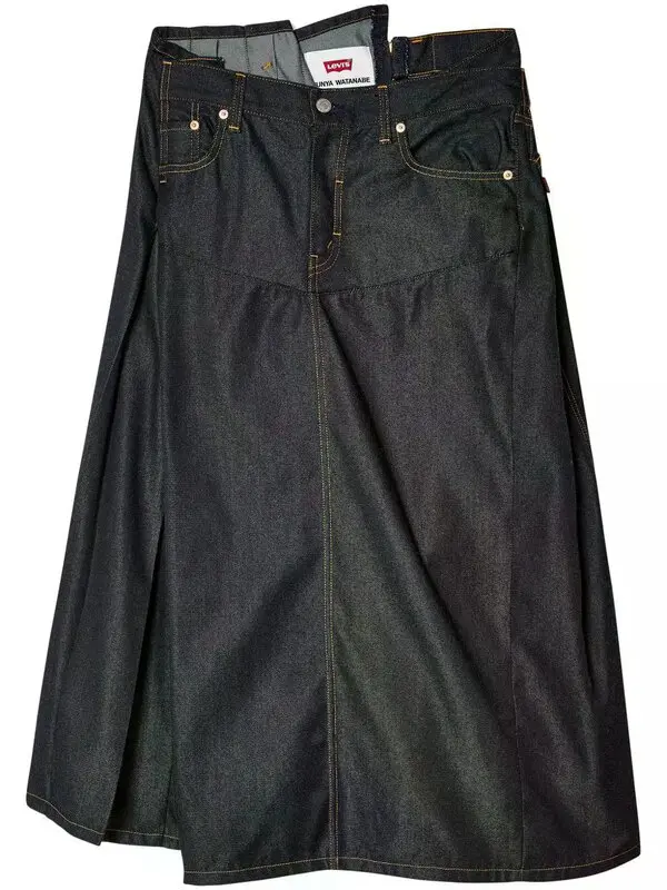 Junya Watanabe Asymmetric Denim Midi Skirt