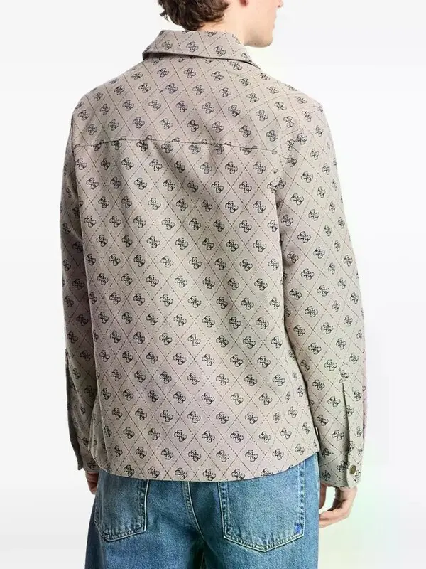 Guess Logo Pattern Shirt Jacket
