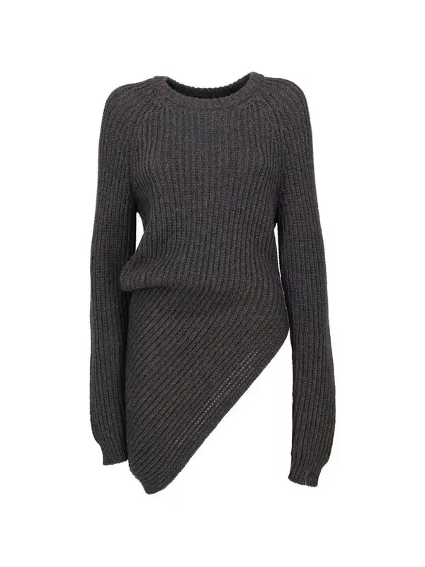 LANVIN Asymmetrical Ribbed Knit Sweater