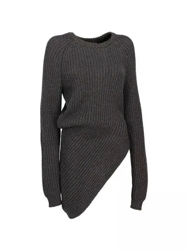 LANVIN Asymmetrical Ribbed Knit Sweater