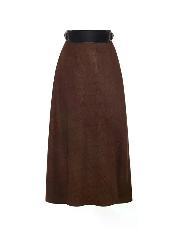 Adam Lippes Caspian Checked Maxi Skirt