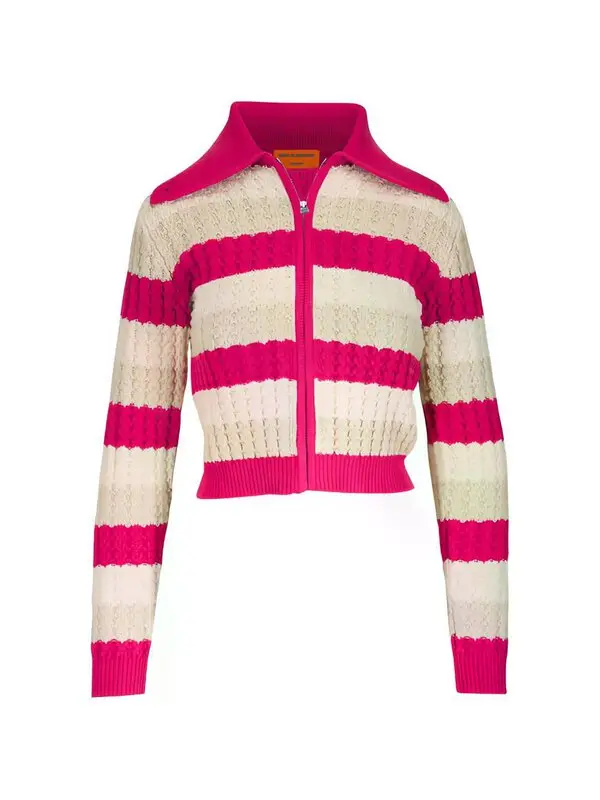Guest In Residence Kirby Striped Zip-up Cardigan