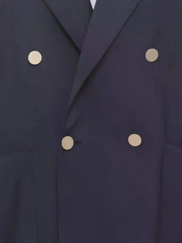 BRIGLIA 1949 Navy Peak Lapel Double-breasted Blazer