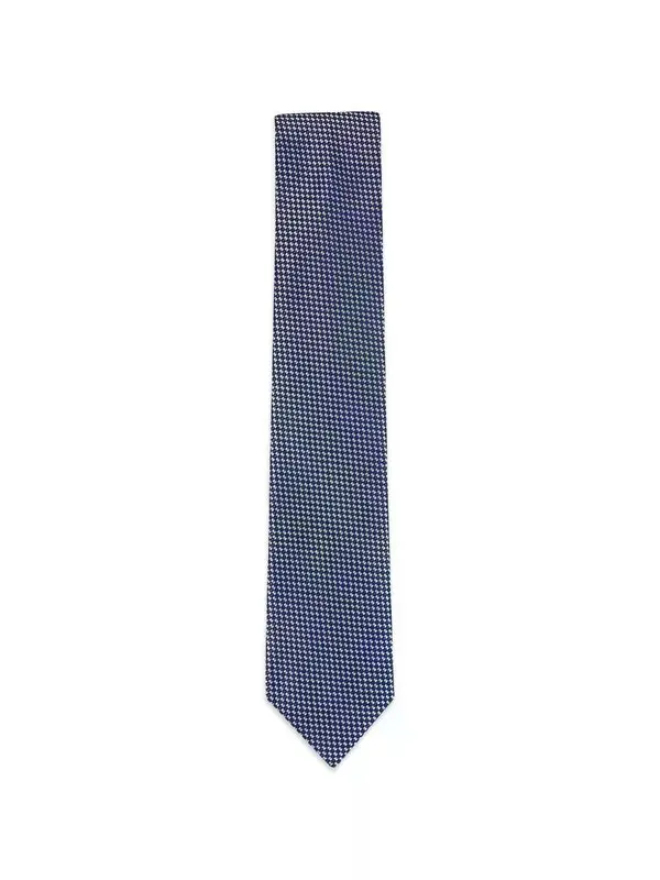 Zegna Micro-patterned Silk Tie - Blue