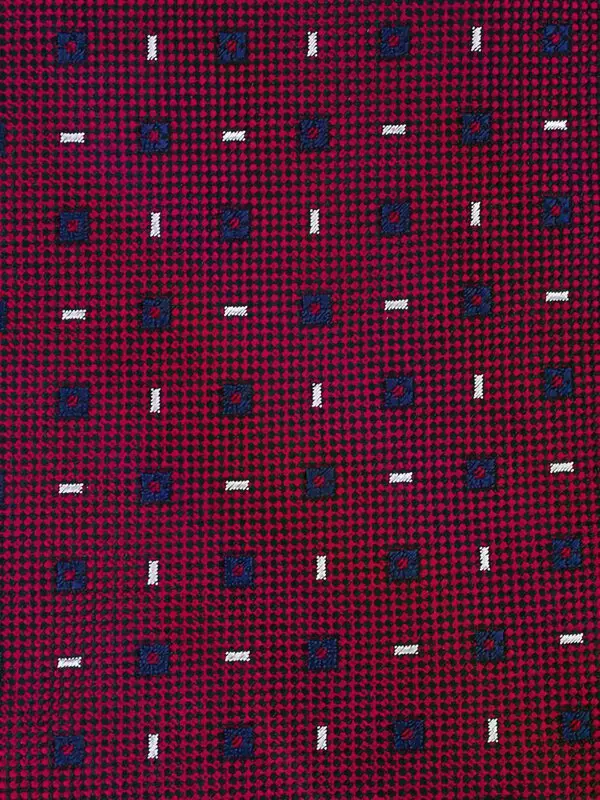 Zegna Geometric Pattern Silk Tie - Red