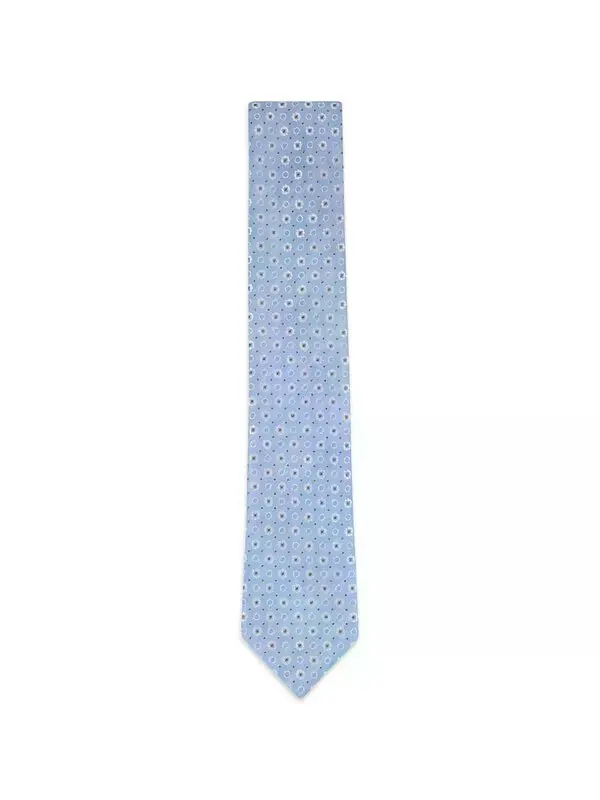 Zegna Geometric Patterned Tie - Blue