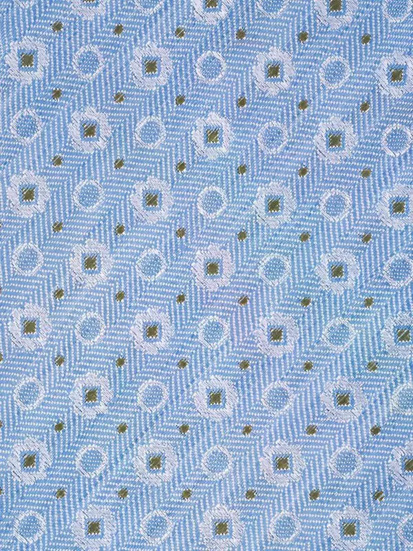 Zegna Geometric Patterned Tie - Blue