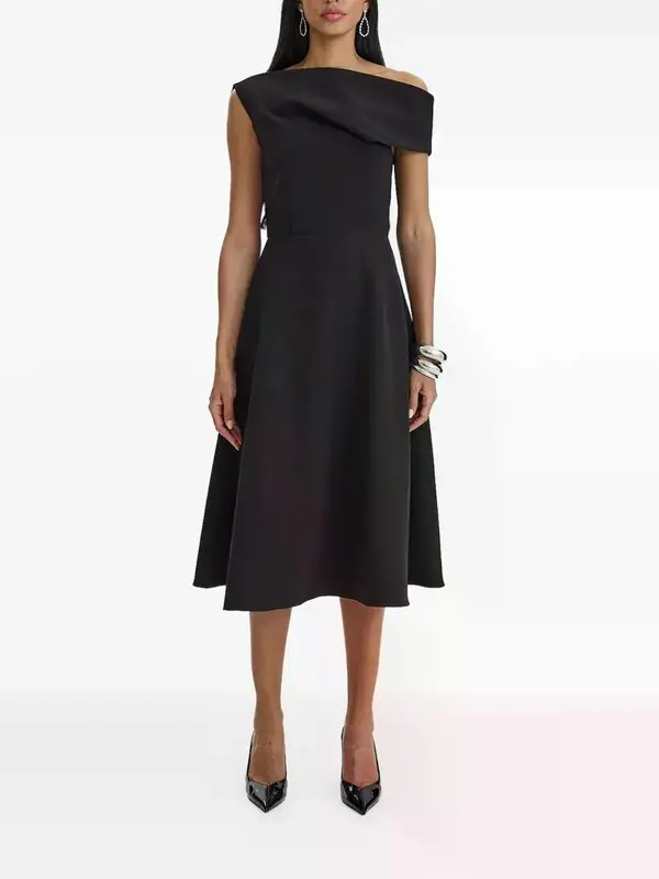 MOOS STUDIO Off-shoulder Draped Midi Dress