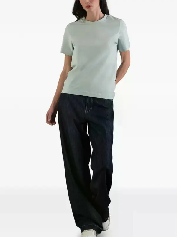 MOORER Aqua Garment-dyed T-shirt