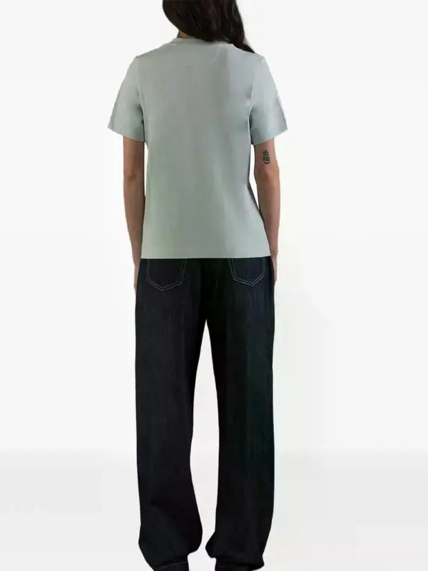 MOORER Aqua Garment-dyed T-shirt