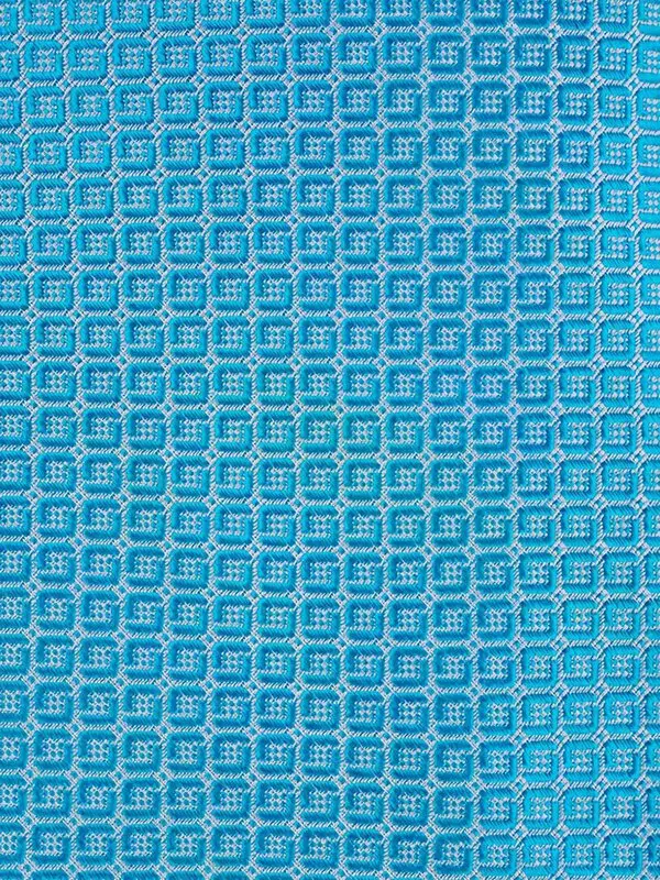Kiton Silk Geometric Jacquard Tie - Blue
