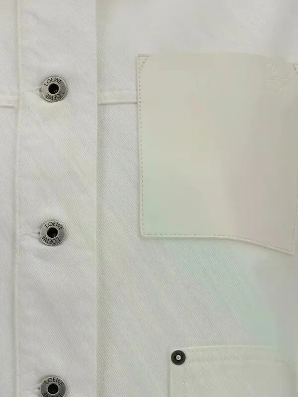 Loewe Anagram Debossed Denim Jacket - White