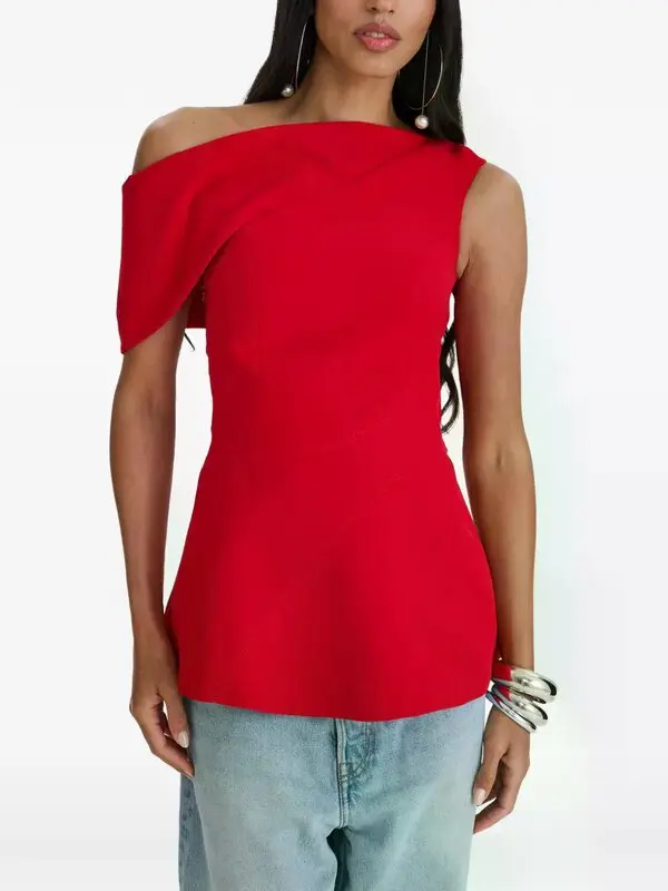 MOOS STUDIO One-shoulder Peplum Top
