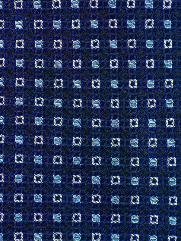 Kiton Silk Geometric Pattern Neck Tie - Blue