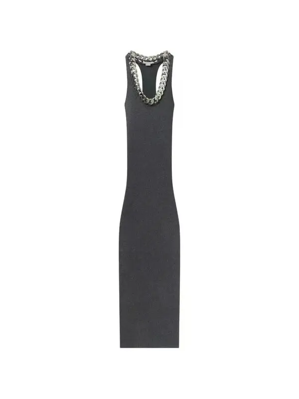 Stella McCartney Falabella Chain-link Ribbed-knit Maxi Dress