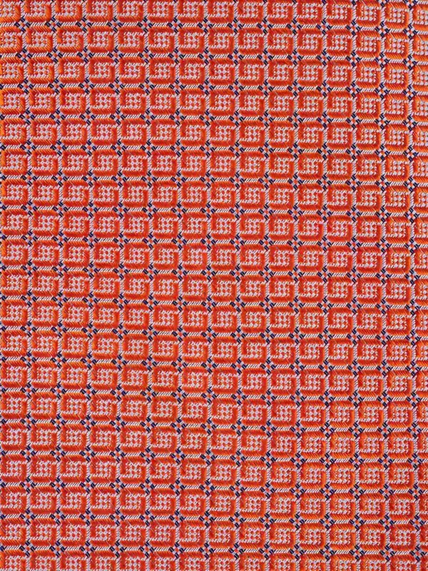 Kiton Geometric Pattern Silk Tie - Orange