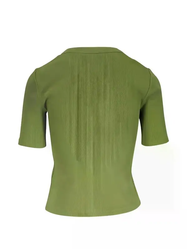 Veronica Beard Reuben Cactus Henley Top - Green