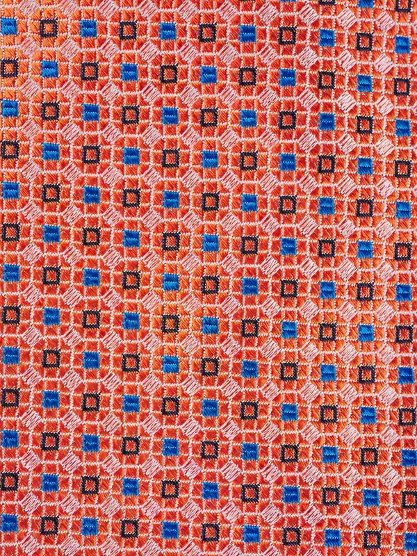 Kiton Geometric-pattern Tie - Orange