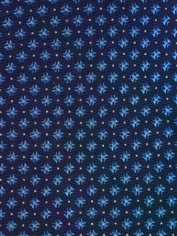 Kiton Silk Geometric Pattern Tie - Blue