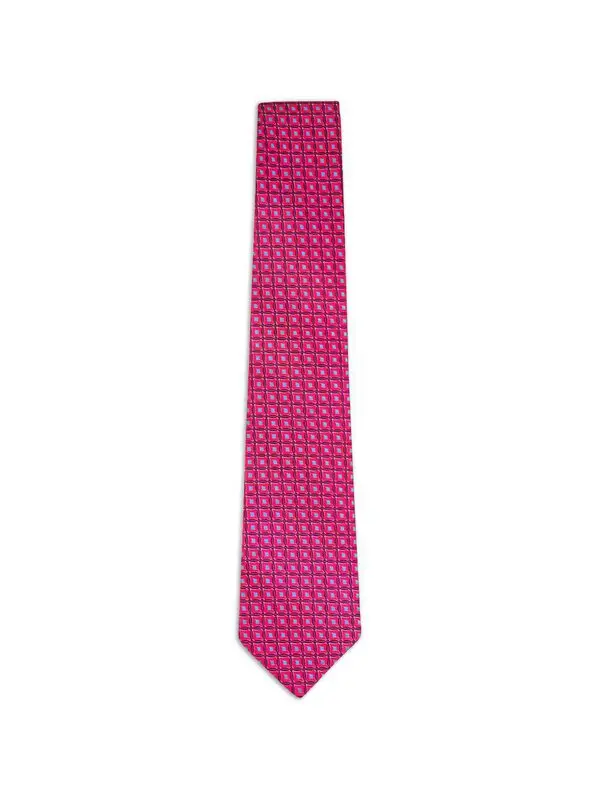 Kiton Geometric-pattern Silk Tie - Red