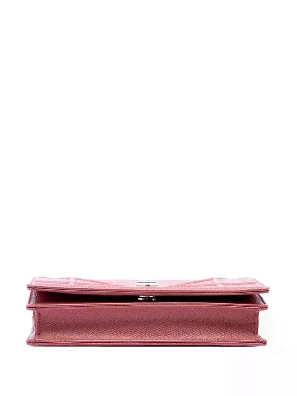 Dior 2019 Grained Calfskin Diorama Wallet On Chain Crossbody Bag - Red