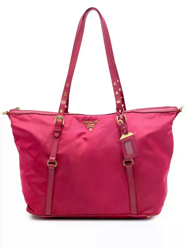 Prada Saffiano Trimmed Tessuto Satchel