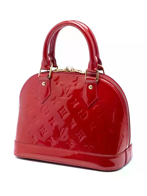 LOUIS VUITTON Monogram Vernis Alma Bb Satchel - Red