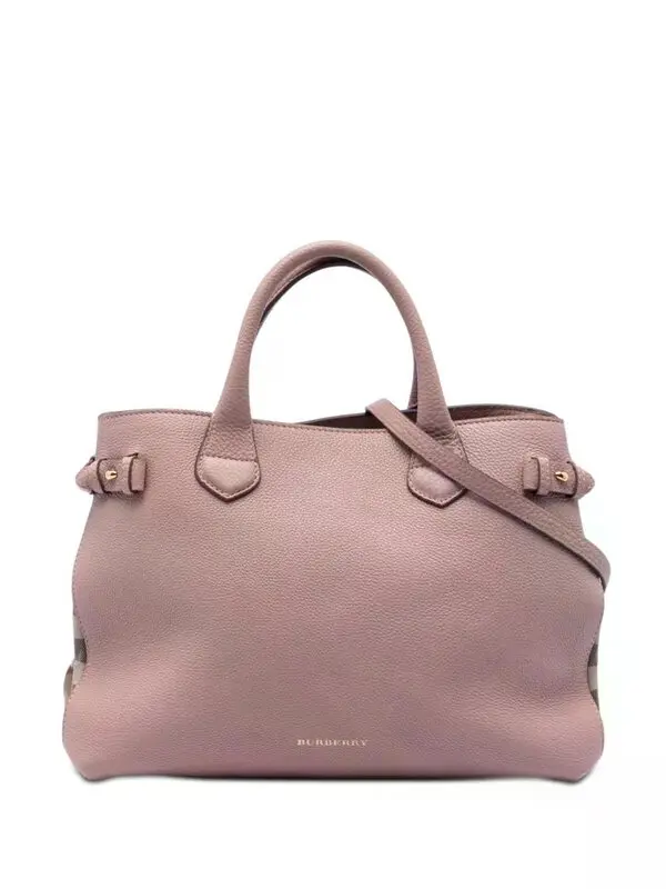 Burberry Medium Calfskin And House Check Banner Satchel