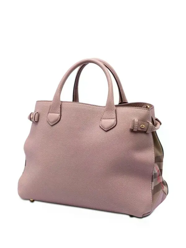 Burberry Medium Calfskin And House Check Banner Satchel
