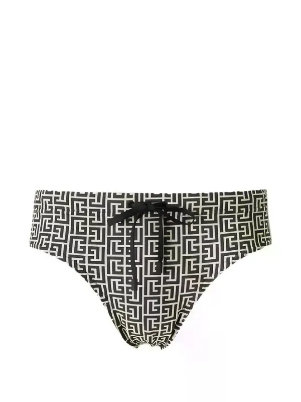 Balmain Monogram Print Swimming Trunks