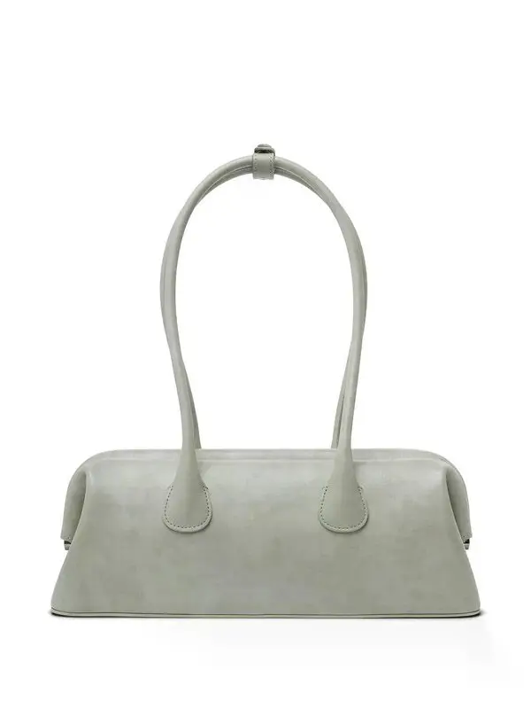 OSOI Boat Wide Leather Shoulder Bag - Grey