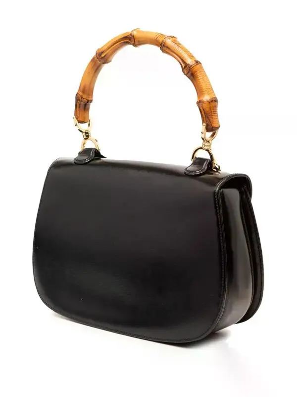 Gucci 20th Century Calfskin Bamboo Night Satchel - Black